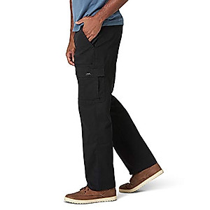Wrangler Authentics mens Relaxed Fit Stretch Cargo Casual Pants, Black, 34W x 32L US