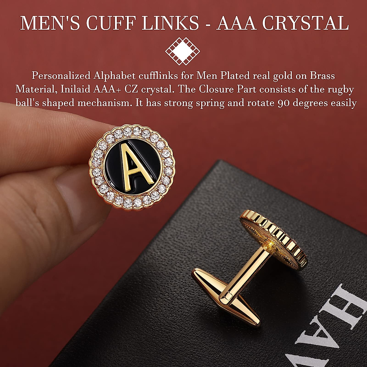 HAWSON Tie Clips for Men, Cufflinks for Men, Tie Tack & Lapel pins for Men, Suitable for Neckties and French Cuff or Dress Shirt Suits, Jewelry Box Packed, Initials Designed