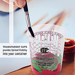 Bates- Paint Mixing Cup,16 oz ,12 Cups, Resin Mixing Cups, Mixing Cups for Epoxy Resin, Epoxy Mixing Cup, Paint Measuring Cups, Plastic Mixing Cups, Epoxy Mixing Containers
