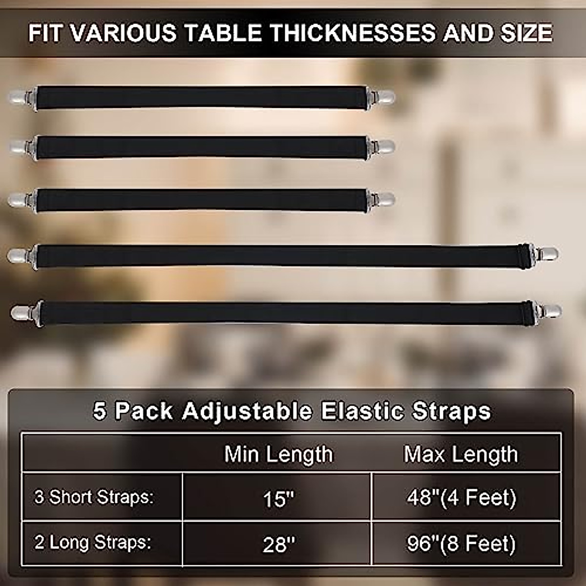 Namubarwa Hidden Strap Tablecloth Clips - Perfect for Picnic Tables and Thick Tables Indoor and Outdoor, Keep Your Tablecloth Secure with Our Invisible Table Cloth Clips!