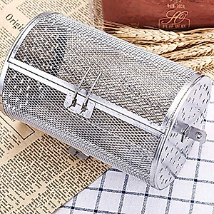 Falytemow Stainless Steel Rotisserie Grill Roaster Drum Oven Basket Oven Roast Baking Rotary for Peanut Dried Nut Coffee Beans BBQ 5.51 x 10.43 inch (14x26.5cm)
