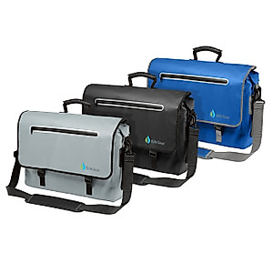 BriefSak Waterproof Briefcase/Messenger Bag, 500D PVC, Size XL, Fits Laptops up to 17.5" (Grey)