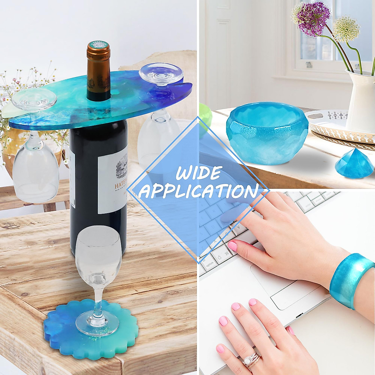 Epoxy Resin 1 Gallon Kit | MTBJZJ Supplies 1:1 Crystal Clear Resin and Hardener for Super Gloss Coating | for Bars, Tabletop Art Jewelry Casting Molds DIY