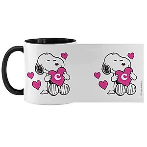 Let's Make Memories Personalized PEANUTS Snoopy Initial Heart Mug - Pink