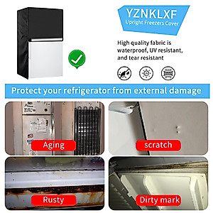 YZNKLXF Upright Freezer Cover 22''L x 23''W x 34''H, 600D Oxford mini fridge cover Protection for Outdoor Refrigerator Waterproof, Dustproof,Sun-Proof