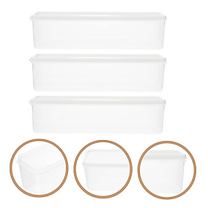 Zerodeko 6 Pcs transparent noodle box fridge food storage jar dry sandwich bread keeper spaghetti noodles pasta pantry bin pasta jar pasta noodle holder spaghetti keeper food grade Italy