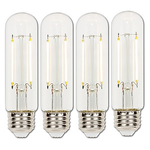 Westinghouse 4518520 3.5 Watt (60 Watt Equivalent) Dimmable Clear Filament LED Light Bulb, 2700K, Medium Base (Pack of 4)
