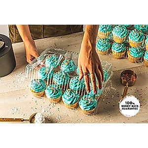 Royalux Cupcake Containers Plastic Disposable [12 Cavity x 24 Pack] - BPA Free Cupcake Boxes 12 - USA Made Cupcake Holder - High Dome Cupcake Container - Cupcake Holders Disposable Cupcake Carrier