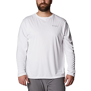 Columbia Men's Terminal Tackle PFG State Triangle LS, White/Fl Flag, 5X Tall