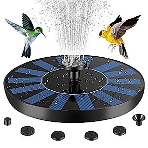 14-Lobe Solar Panel 1.5W Upgraded with 7 Nozzles & 4 Fixer Solar Fountain Pump, Floating Solar Fountain Pump for Bird Bath, Solar Water Fountain Outdoor Garden for Pond, Pool, Aquarium, Fish Tank