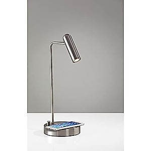 Adesso 3162-22 Kaye LED Desk Lamp Wireless Charging, 7W LED, 5W QI, USB Port, Indoor Lighting Lamps
