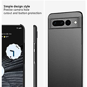 Bastmei Google Pixel 7 Pro 5G Case (2022) - Ultra-Light, Slim Camera Protection Hard PC Cover - Gravel Black