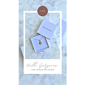 18K Gold Plated Evil Eye Zircon Sunburst Pendant Necklace Dainty Chain Jewelry for Women