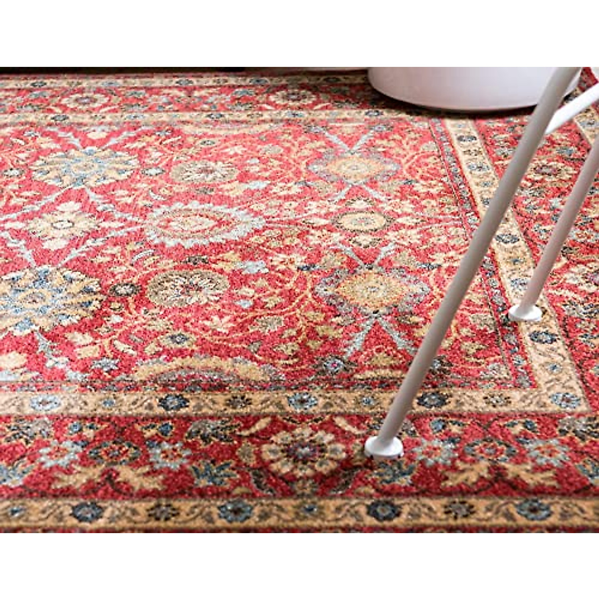 Rugs.com Chelsea Collection Rug – 5' x 8' Red Medium Rug Perfect for Bedrooms, Dining Rooms, Living Rooms