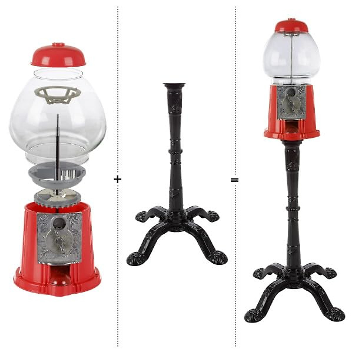 6260 Great Northern 15" Vintage Candy Gumball Machine & Bank with Stand - Everyone Loves Gumballs!