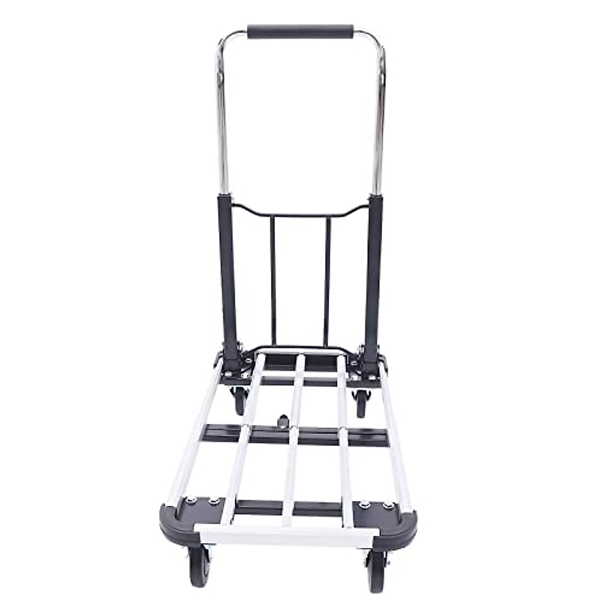 Foldable Platform Cart, 330 lbs Luggage Cart Folding Moving Dolly Luggage Trolley Push Hand Truck Telescopic Adjustment Trolley Rubber Wheel