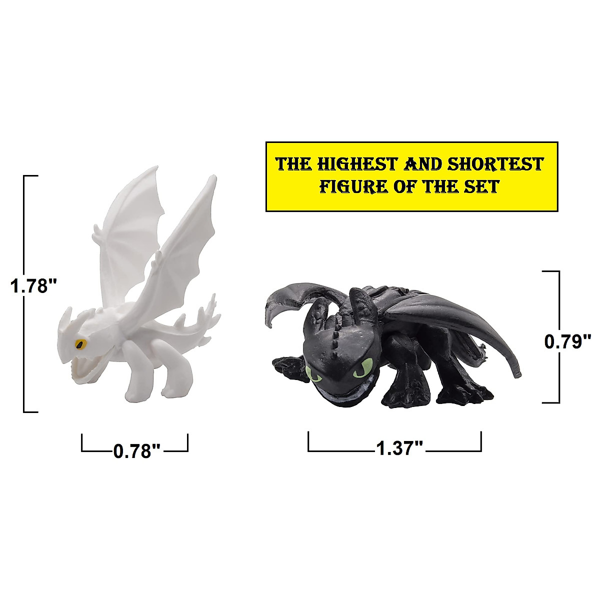 Toysvill Dragon httyd (Set of 12 pcs) / Light Fury, Night Fury (Toothless), Action Figures, Cake Toppers Figurines, Toys Gift Figure Toy