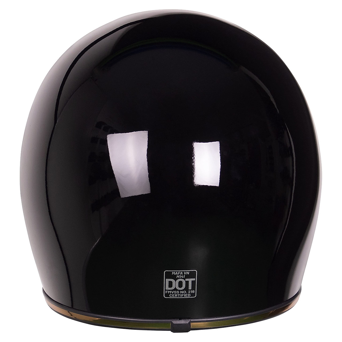 ROYAL M141 Full face Motorcycle Helmet - DOT Approved - Unisex, Classic, Elegant Design (Gloss Black, M)