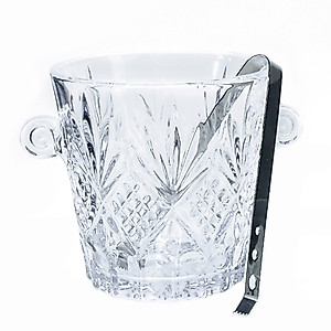 Elegant Crystal Ice Bucket with handles, wine cooler bucket, For weddings,events, parties