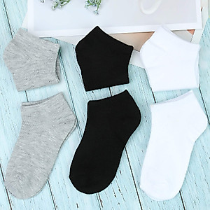 Cooraby 20 Pairs Toddler Kids Ankle Socks Boys Girls Half Cushion Low Cut Soft Breathable Athletic Socks