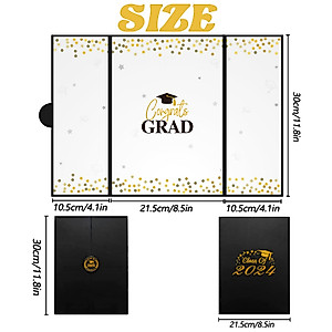 Vlipoeasn 2024 Graduation Guest Book Alternative Signature Congrats Certificate Black Gold Class of 2024 Graduation Party Supplies Guest Book for College High School Unique Graduation Gift for Friends