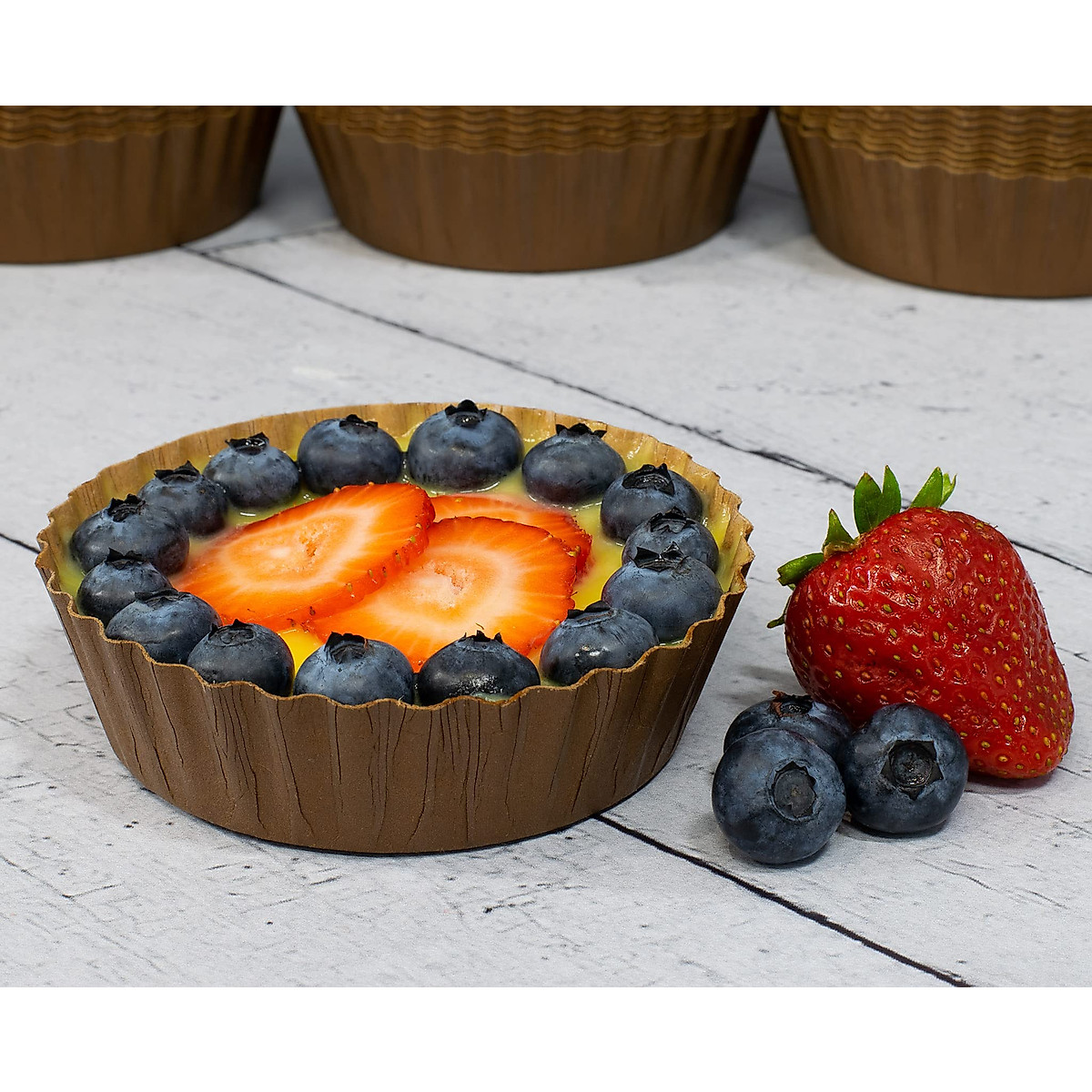 JA Kitchens Ridged Paper Coated Baking Cup - Sturdy for Baking and Serving (150)