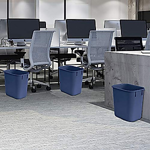 Acrimet Wastebasket Bin 13QT (Plastic) (Blue Color) (Set of 4)