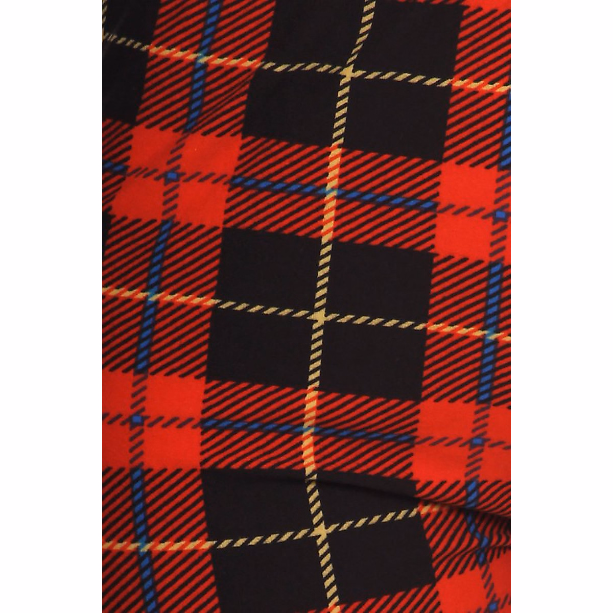 Leggings Depot High Waisted Plaid & Wild Print Leggings for Women-Full Length-S650, Holiday Plaid, Medium