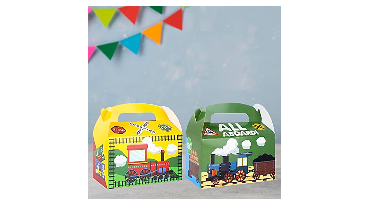 24pcs Train Crossing Party Gift Treat Boxes for Kids