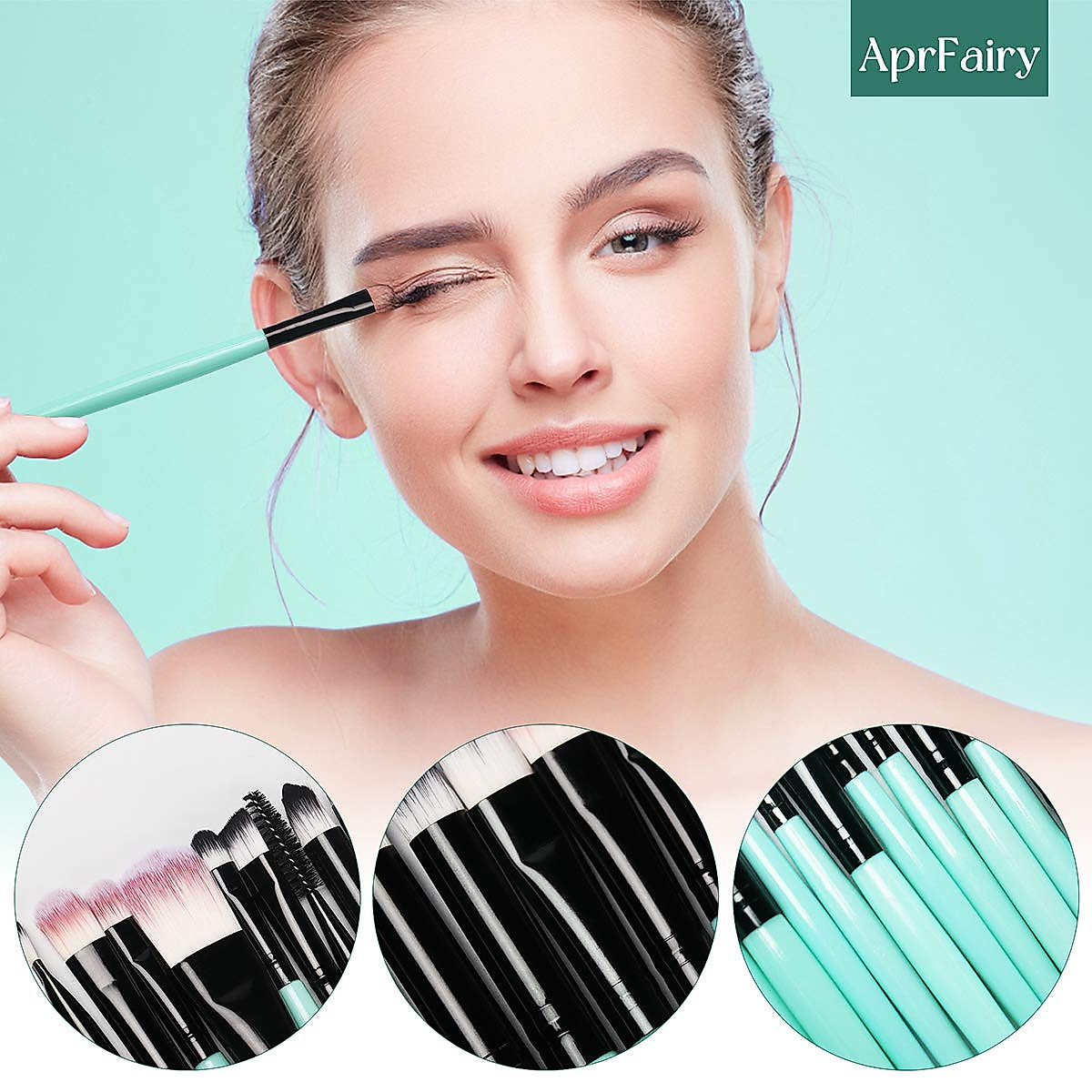 AprFairy Eye Makeup Brushes Set, 20 Piece Eyeshadow Brushes Set Professional Makeup Brushes Eye Shadow Concealer Eyebrow Eyelash Eye Liners Blending Make Up Brushes with Soft Synthetic Wool