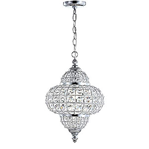 JONATHAN Y JYL6111A Juliette 12" Crystal/Metal LED Chandelier Pendant Chandelier Pendant Glam Contemporary Transitional Dimmable Dining Room Living Room Kitchen Foyer Bedroom Hallway
