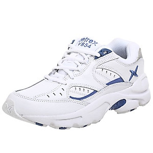 Apex Women's V854W Athletic Walking Shoe,White/Periwinkle,4.5 W US
