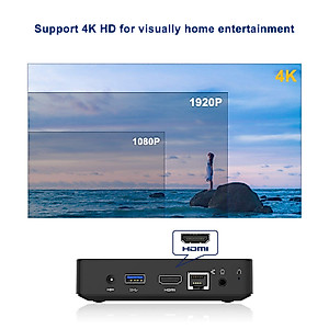 KODLIX Mini PC Celeron N4020(up to 2.8GHz), DDR4 4GB/64GB eMMC Mini PC Fanless UHD 4k@60Hz, Mini Computer Support HDMI&VGA, USB3.0, 2.4/5.8G Wi-Fi, DIY NGFF 2242 SSD