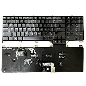 GinTai Laptops Keyboard Backlit US Replacement for Dell Alienware 17 R5 Area 51M 0WYFCV WYFCV RGB PK132F11A01 NSK-EYBBC IT（Black）