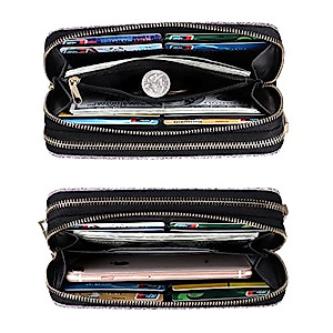 RFID Blocking Leather Wallet for Women,Excellent Women's Pu Leather Phone Credit Card Holder with Removable Wristlet