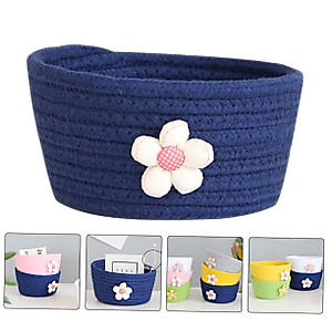 Cabilock Storage Box Storage Trays Baskets Woven Hamper Storage Bin Baskets Storage Bin for Toys Storage Baskets Cotton Rope Basket Sundries To Weave Woven Basket Cotton