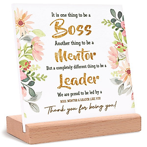 Boss Gifts for Women, Best Christmas Gifts for Boss Female - Unique Office Desk Card with Warm Words, Funny Boss Lady Gifts for Birthday, Going Away, Boss Day - Thank You Gifts for Your Female Boss