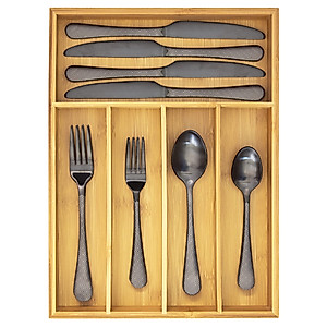 Totally Bamboo Flatware and Utensil Drawer Organizer