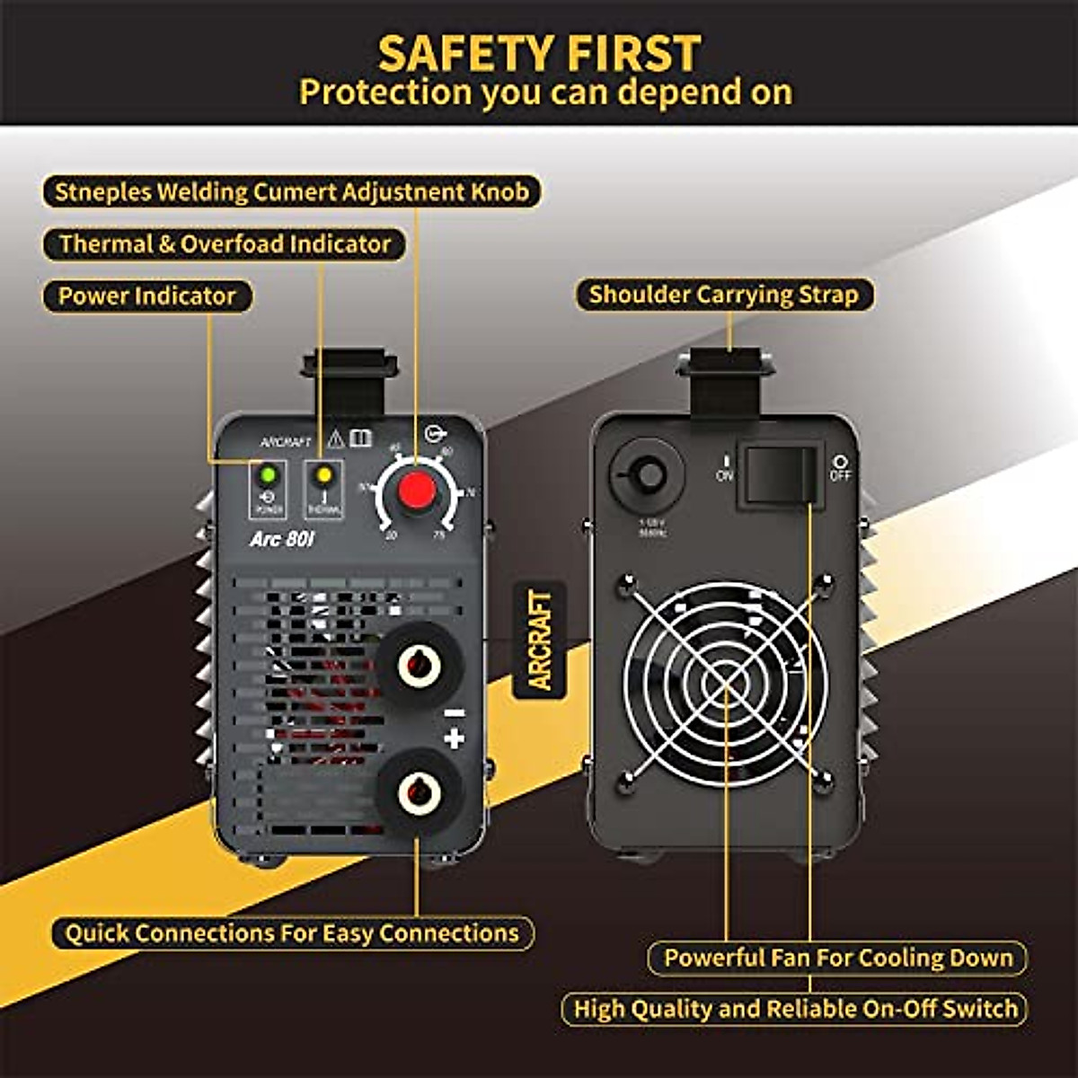 ARCRAFT Stick Welder, Mini and Portable Welding Machine 140A, IGBT Inverter 110/220V Portable ARC MMA Welder Machine with Hot Start, Arc force and Anti-Stick