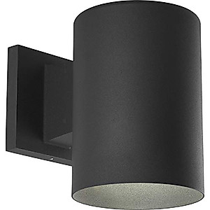 Cylinder Collection 5" Modern Outdoor Wall Lantern Light Black