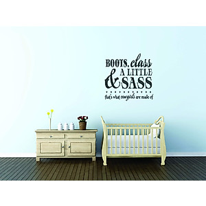 Boots Chaps & Cowboy Hats Thats What Little Boys are Made of Baby Newborn Son Boy Infant Nursery Bedroom Decor Size : 16 Inches X 16 Inches