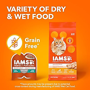 IAMS Perfect Portions Healthy Adult Wet Cat Food with Chicken and Tuna Recipe Variety Pack, Easy Peel Twin-Pack Trays, Pack of 24 (48 Total Servings)