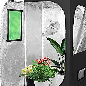 LINCHOC GARDEN Grow Tent Oscillating Fan,6 inch Copper Wire Motor Pole Mount monkey Fan for Grow Tents with 2 Speed 120v 25w Clip On (2 PACK)