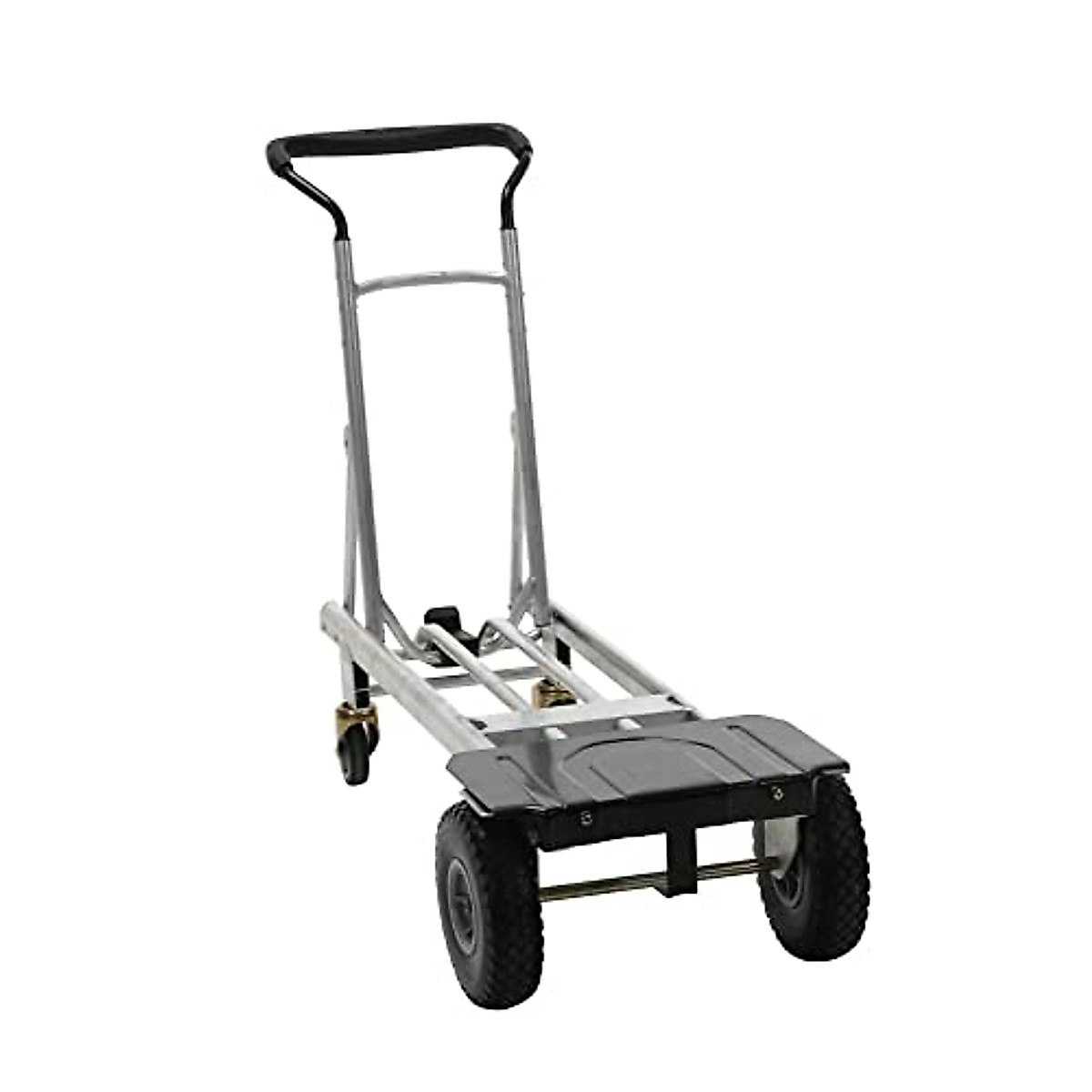 COSCO 12243ASB1E 3-in-1 Folding Series Hand Truck Platform Cart with Flat-Free Wheels, 800 lb/1000 lb Capacity, Aluminum/Black