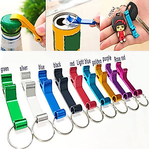 MTOMDY 200 Pieces Colored Aluminum Bottle Opener,Soda Beverage Beer Bottle Opener Keychain,Bottle Openers Aluminum Beer Bottle Opener Claw Beverage Keychain Ring for Kitchen/Wedding/Bar/Party