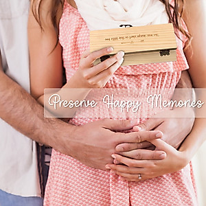 Blinking Stars Pregnancy Test Keepsake Box, Surprise Pregnancy Announcements for Grandparents Dad Aunt and Uncle, Wooden Baby Annouced Box for Grandma Auntie