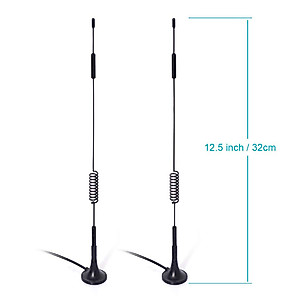 Bingfu 4G LTE 7dBi Magnetic Base MIMO TS9 Antenna (2-Pack) Compatible with Verizon AT&T T-Mobile Sprint 4G LTE Mobile Hotspot MiFi Router Cellular Mobile Broadband Modem USB Modem Dongle Adapter
