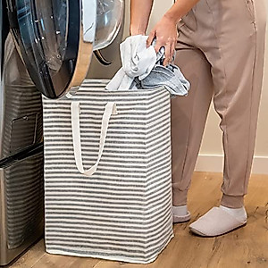 Lifewit 72L Freestanding Laundry Hamper, Bundle with 105L Double Laundry Hamper with Lid and Removable Laundry Bags, Grey