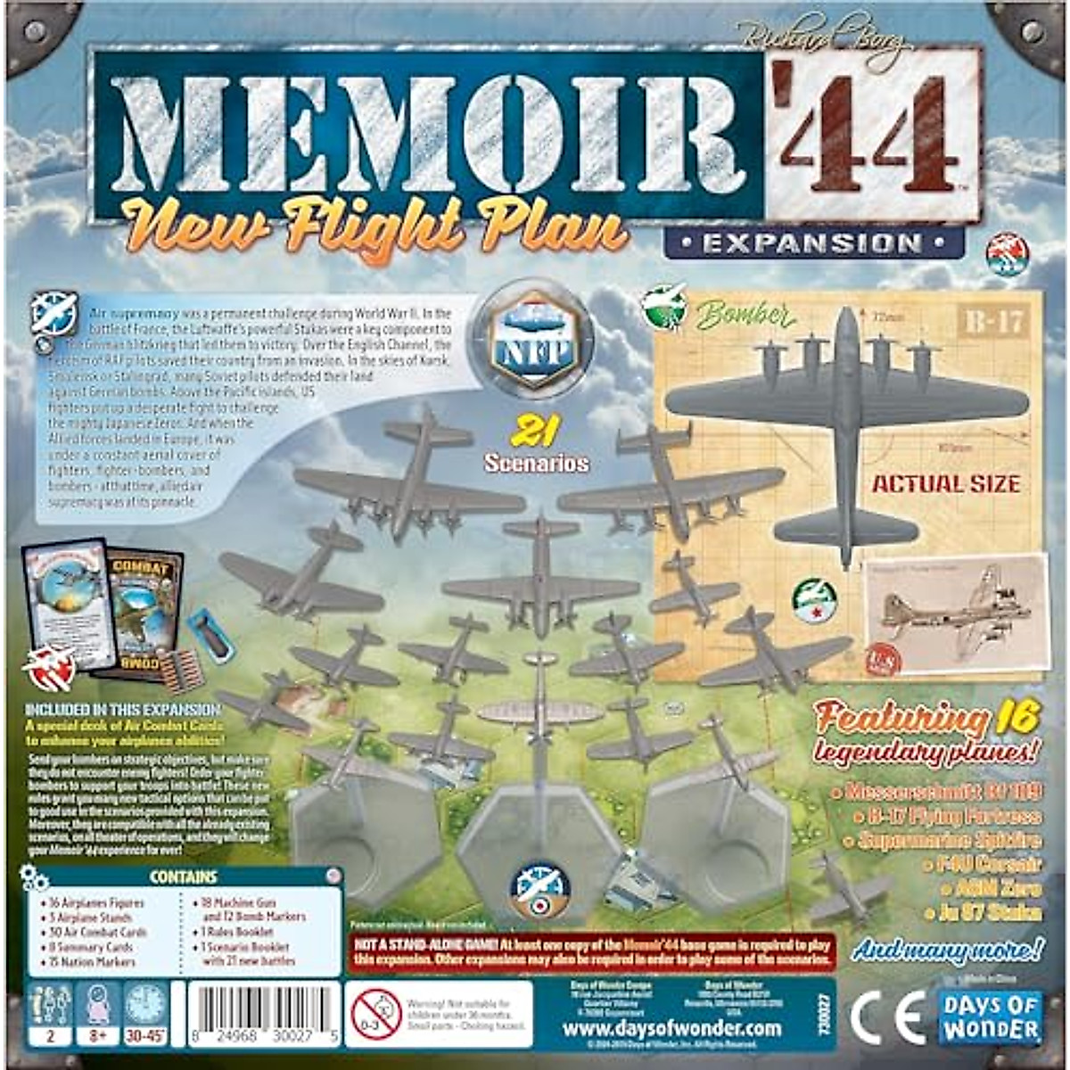 Memoir '44 New Flight Plan Board Game EXPANSION - Take to the Skies with This Thrilling WWII Air Combat! Strategy Game for Kids & Adults, Ages 8+, 2 Players, 30-60 Min Playtime, Made by Days of Wonder