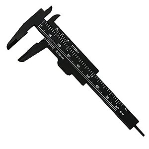 Qiningxia Portable Double Scale 80MM Plastic Eyebrow Measuring Vernier Caliper Caliper Ruler Plastic Permanent Makeup Measurement Tools, Black, Under 3 Inches